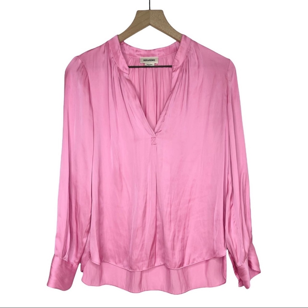 Zadig & Voltaire Tink Satin Long Sleeve Blouse - Gem
